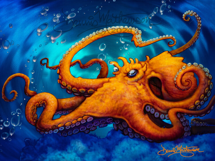 "Orange Octo" open edition prints - Dennis Mathewson Art